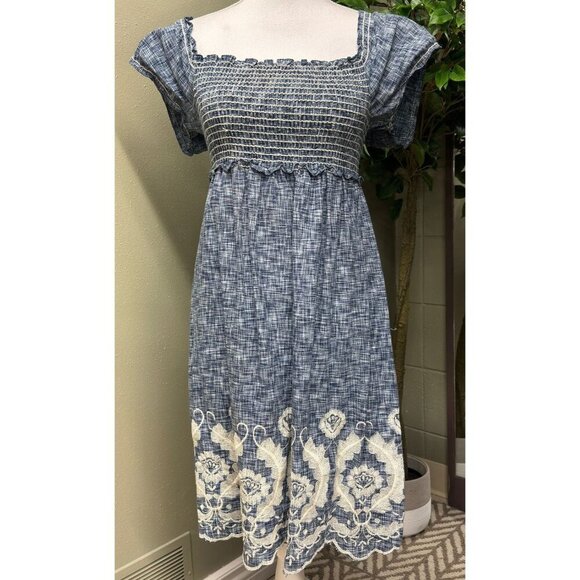Max Studio | Dresses | Max Studio Square Neck Blue Womens Midi Dress ...